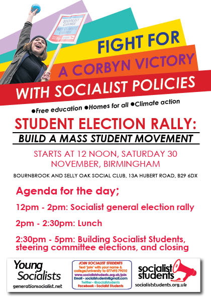 Come to the Socialist Students election rally – Birmingham, Saturday ...